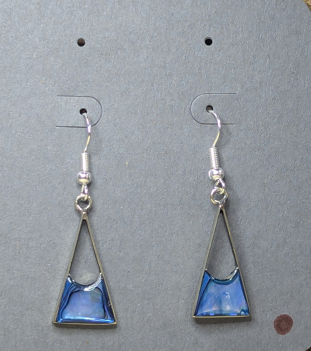 Paua Shell Triangle Earrings – Into Stones